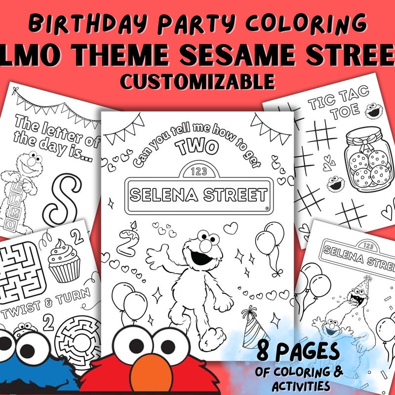 Party Favor Coloring Elmo - Etsy