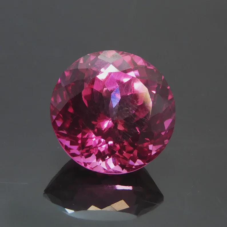 High-quality 22.95 Ct Natural Pink Sapphire Certified Gemstone | Round ...