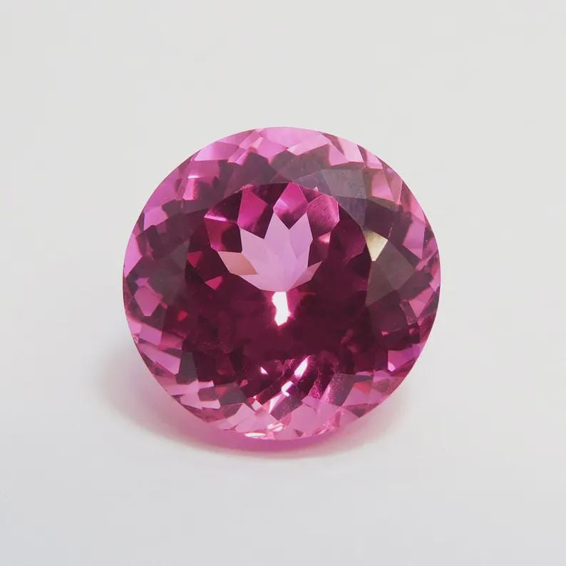 High-quality 22.95 Ct Natural Pink Sapphire Certified Gemstone | Round ...