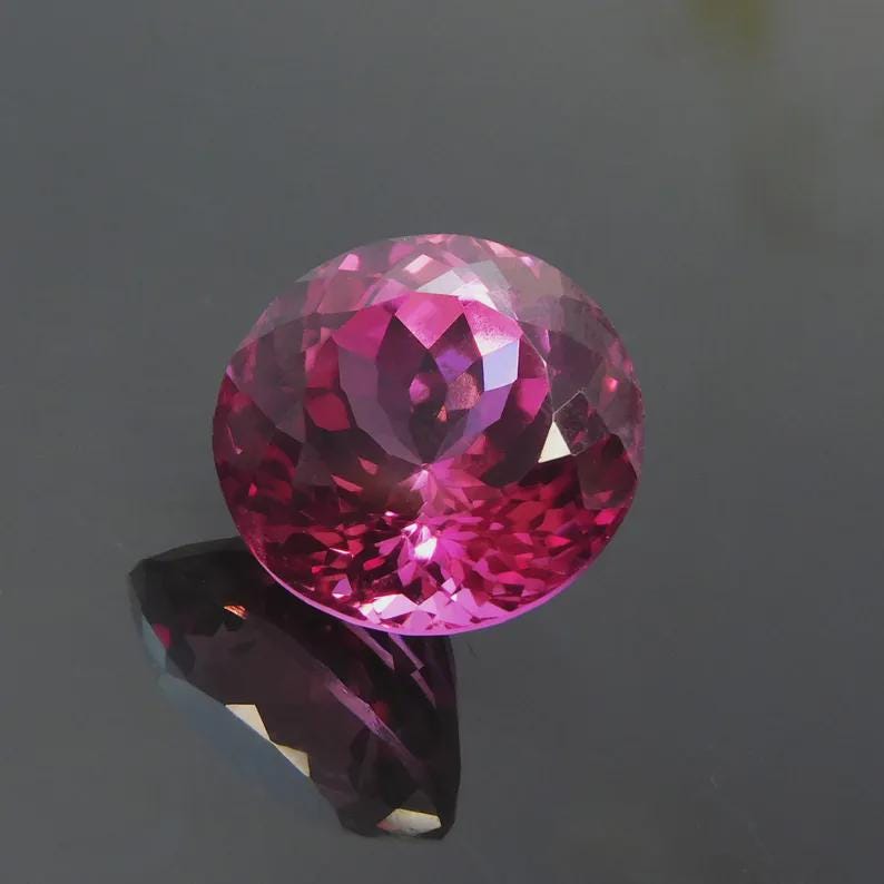High-quality 22.95 Ct Natural Pink Sapphire Certified Gemstone | Round ...