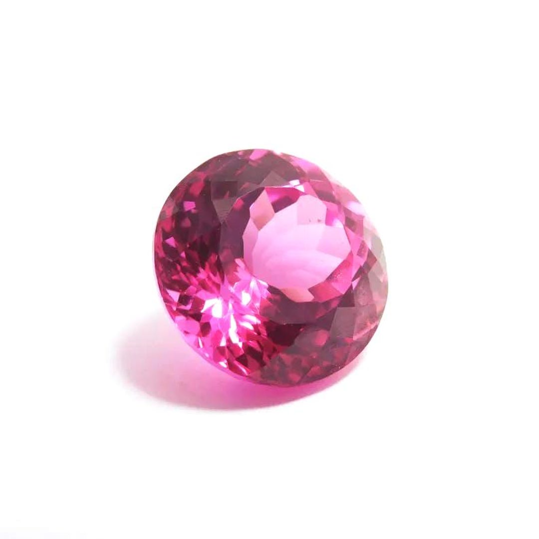 High-quality 22.95 Ct Natural Pink Sapphire Certified Gemstone | Round ...