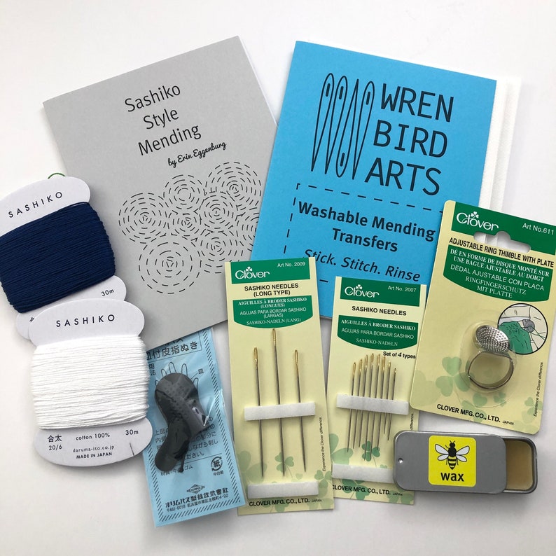 Sashiko Inspired Mending Kit Modern Visible Mending Tool Set - Etsy