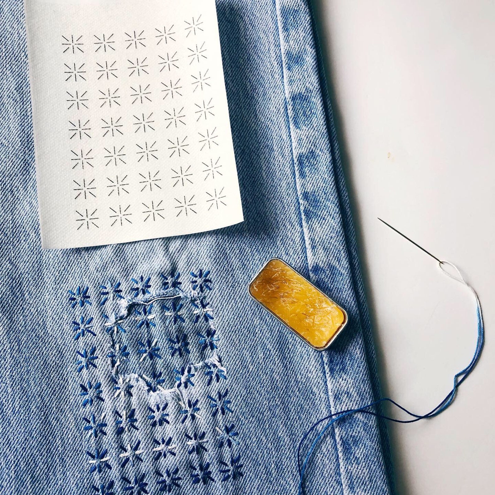 Visible Mending Transfer Value Pack Sashiko Style Pattern Washable ...