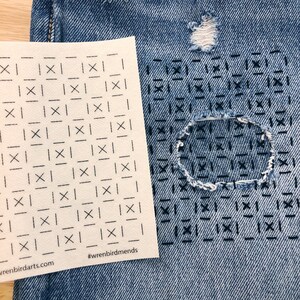 Visible Mending Transfer Patterns Series 4 Green Sticky Washable ...