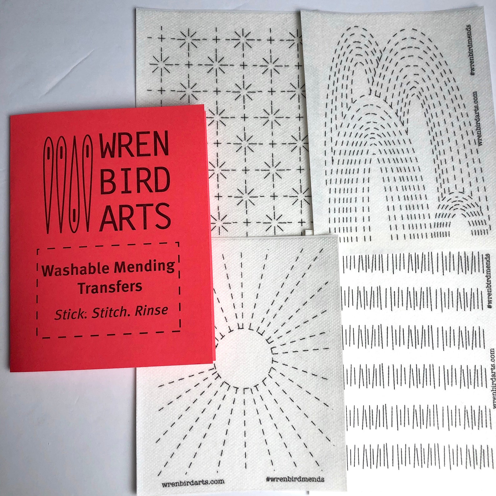 Visible Mending Transfers Series 2 Red Mending Templates | Etsy