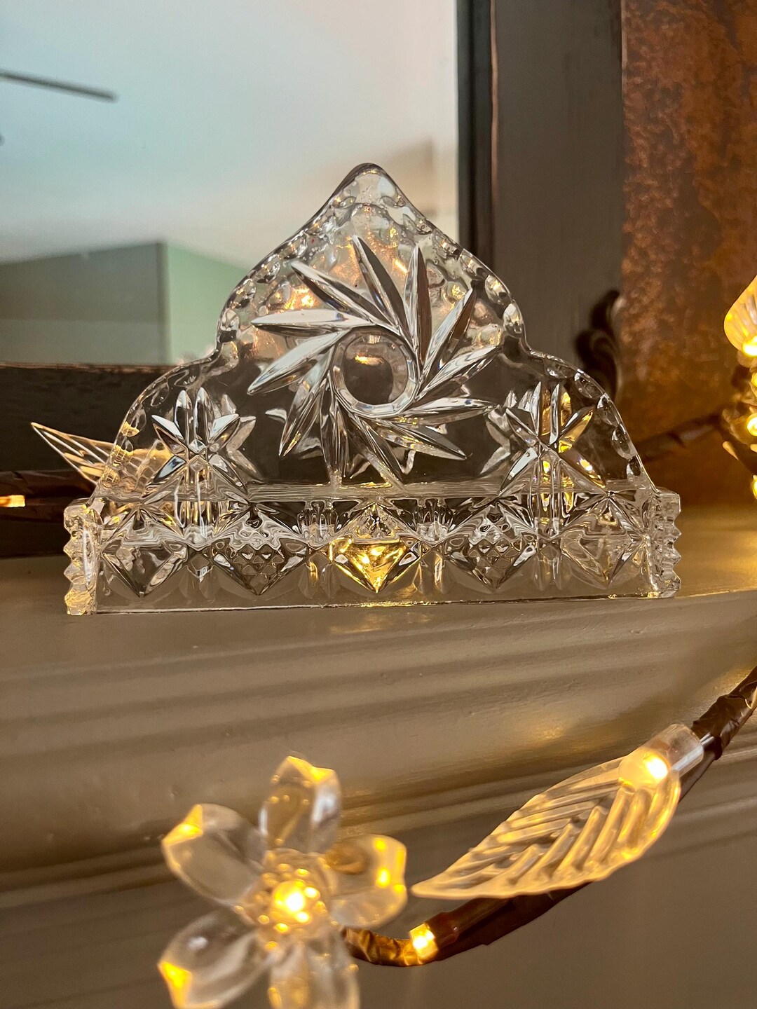 Vintage Crystal Pinwheel Napkin Holder. - Etsy