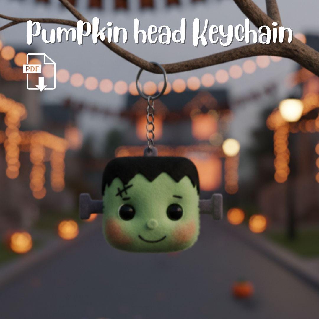 Frankenstein Felt Keychain Pattern – DIY Mini Halloween Plush Char - Etsy