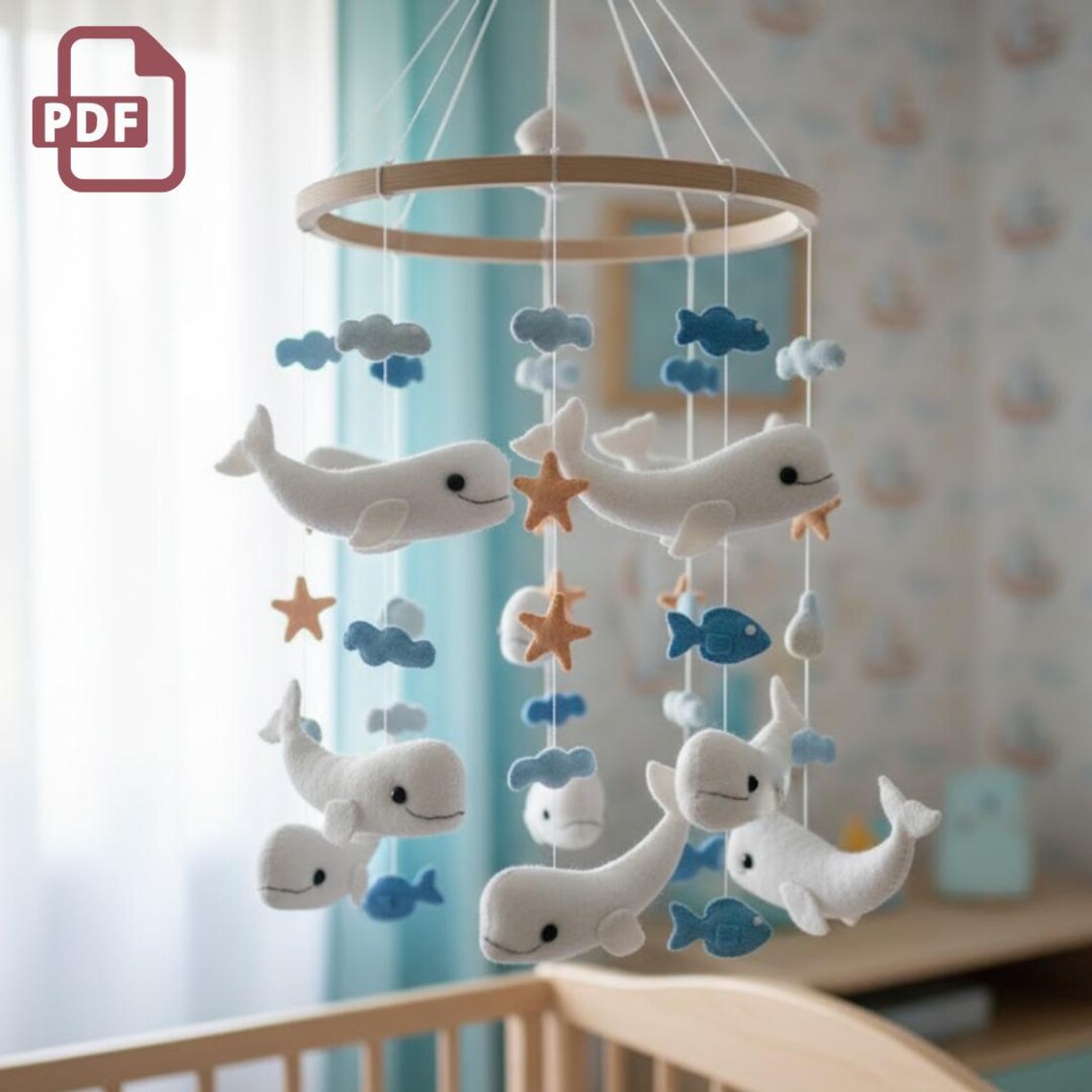 Beluga Whale Felt Pattern – Ocean Plush Toy & Baby Mobile PDF - Etsy