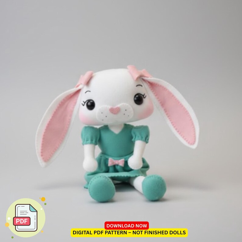 Easter Bunny Felt Pattern Bundle | 3D Plush PDF | Easy Sewing - Etsy