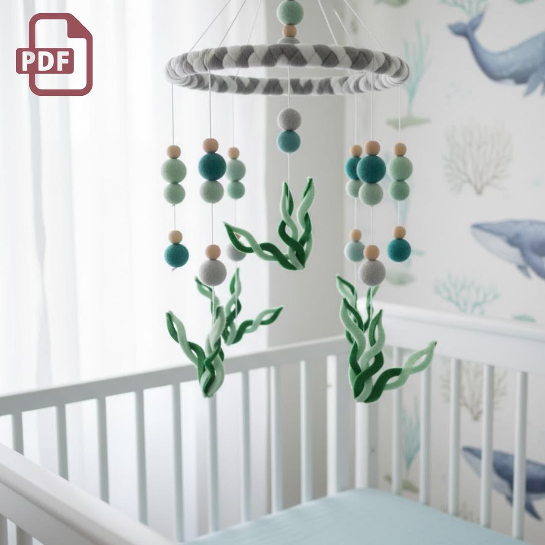 Seaweed Felt Template | Ocean Mobile & Nursery Wall Decor | Digital ...