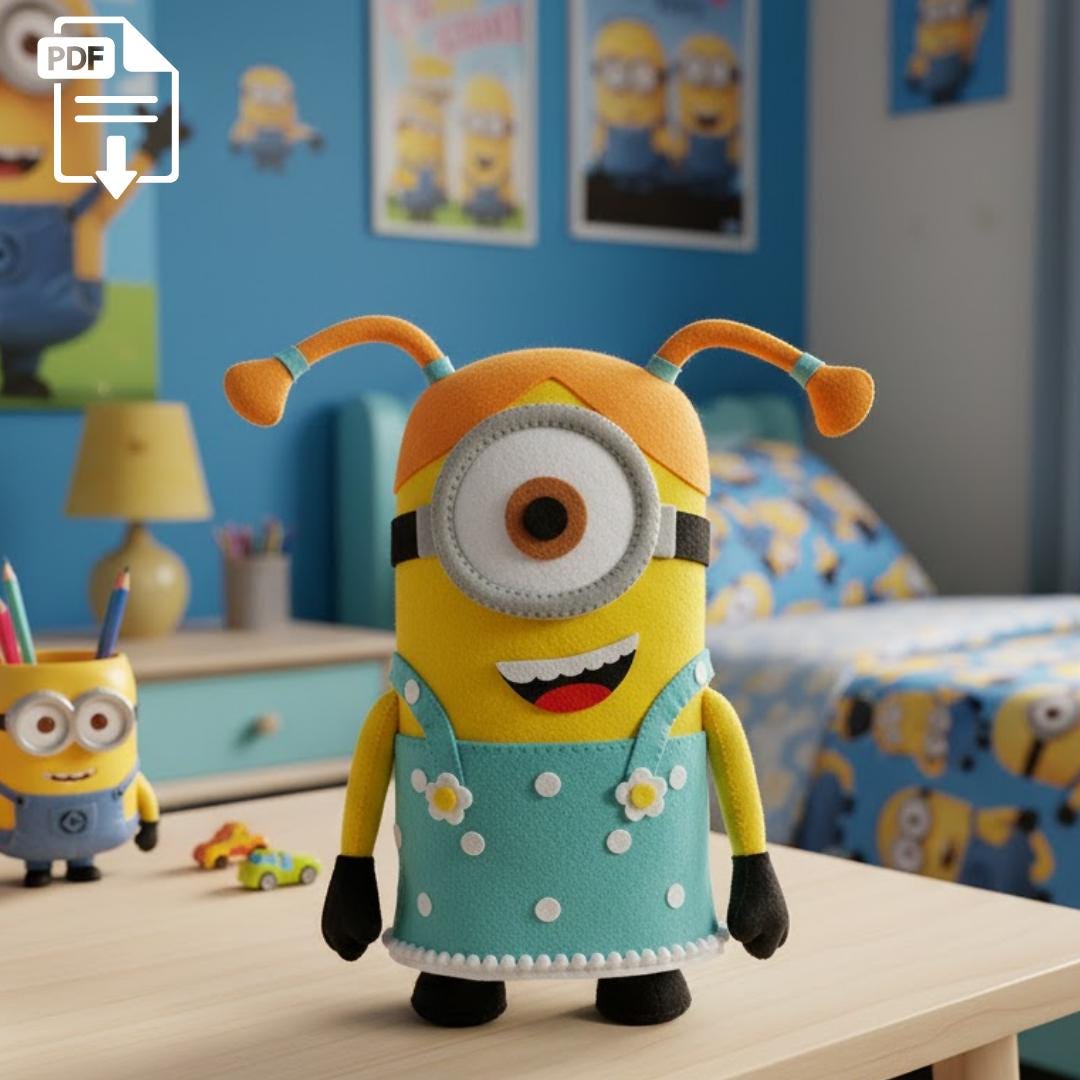 Felt Minion Sewing Pattern PDF – Plush Toy for Beginners, DIY Craft Kit ...