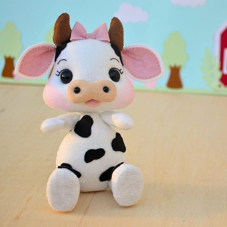 Farm Animal Felt Sewing Pattern Bundle – Cow, Pig, Sheep, Horse, Goat ...