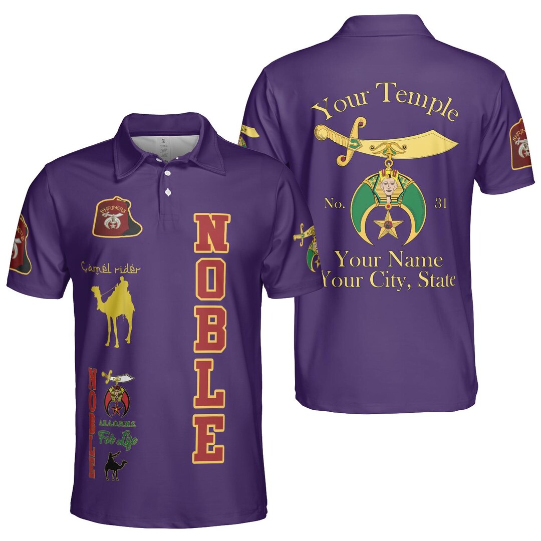 Custom Temple Shriners Nobles Masonic Mystic Shrine AEAONMS 3D Men's ...