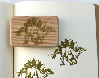 Dinosaur rubber stamp Triceratops hand carved wood mounted | Etsy