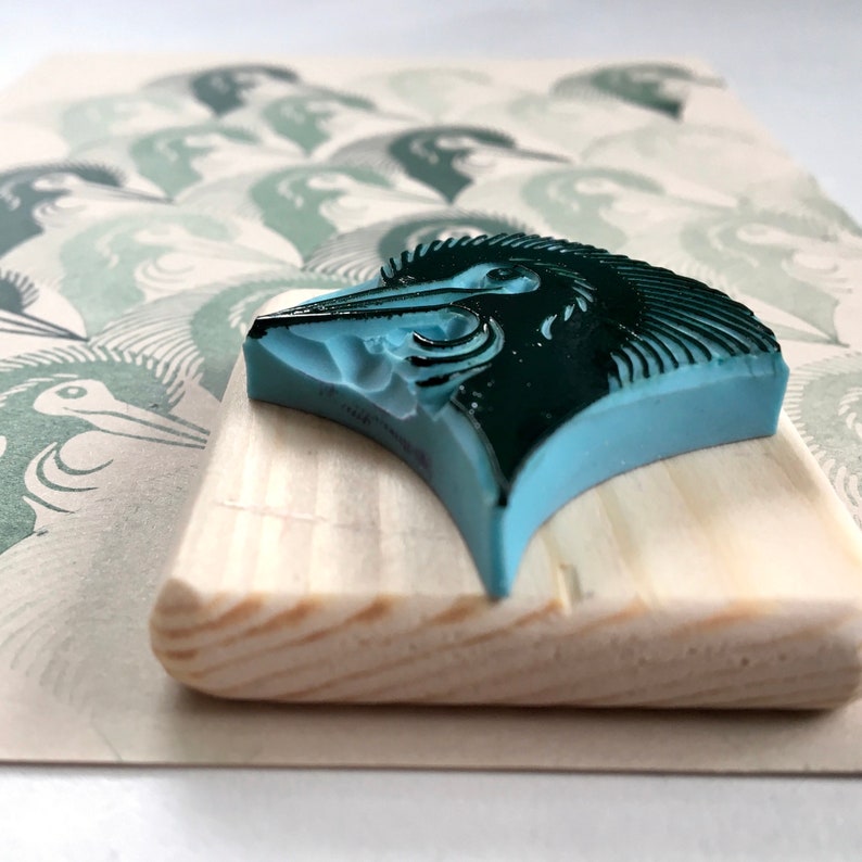 Bullet Journal Stamp, Bird Scale Pattern, Bujo, Hand Carved, Wood ...