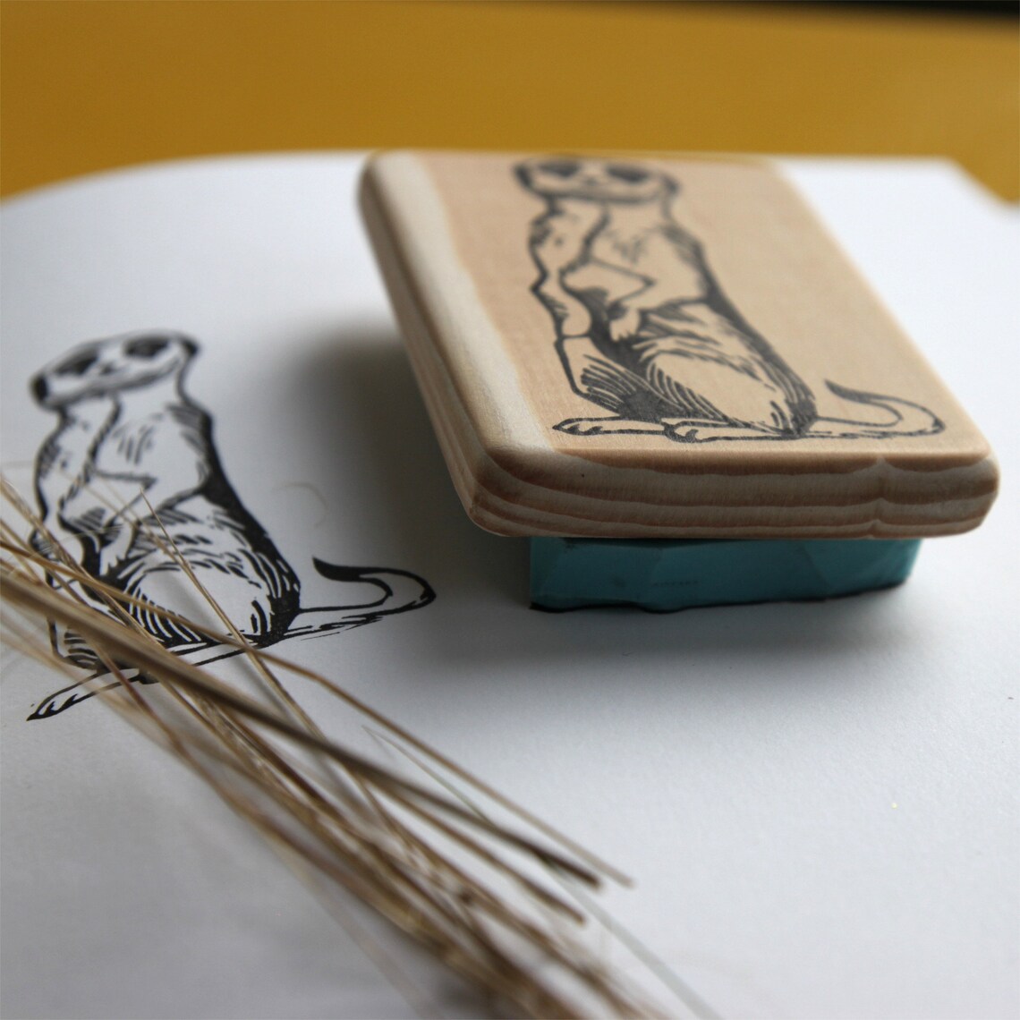 Meerkat Stamp, Hand Carved, Wood Mounted - Etsy