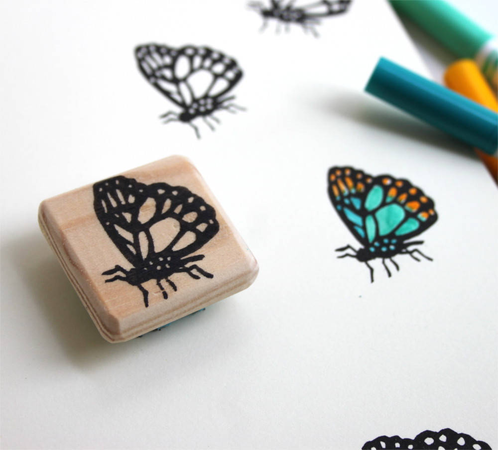 hand carved Butterfly stamp wood mounted Stamps & Seals Paper Stamps ...