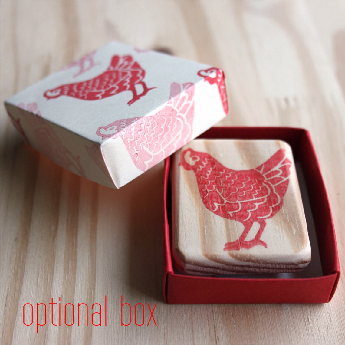 Hen stamp hand carved wood mounted | Etsy