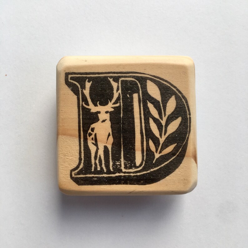 D Letter Rubber Stamp d for Deer Lettering Hand | Etsy
