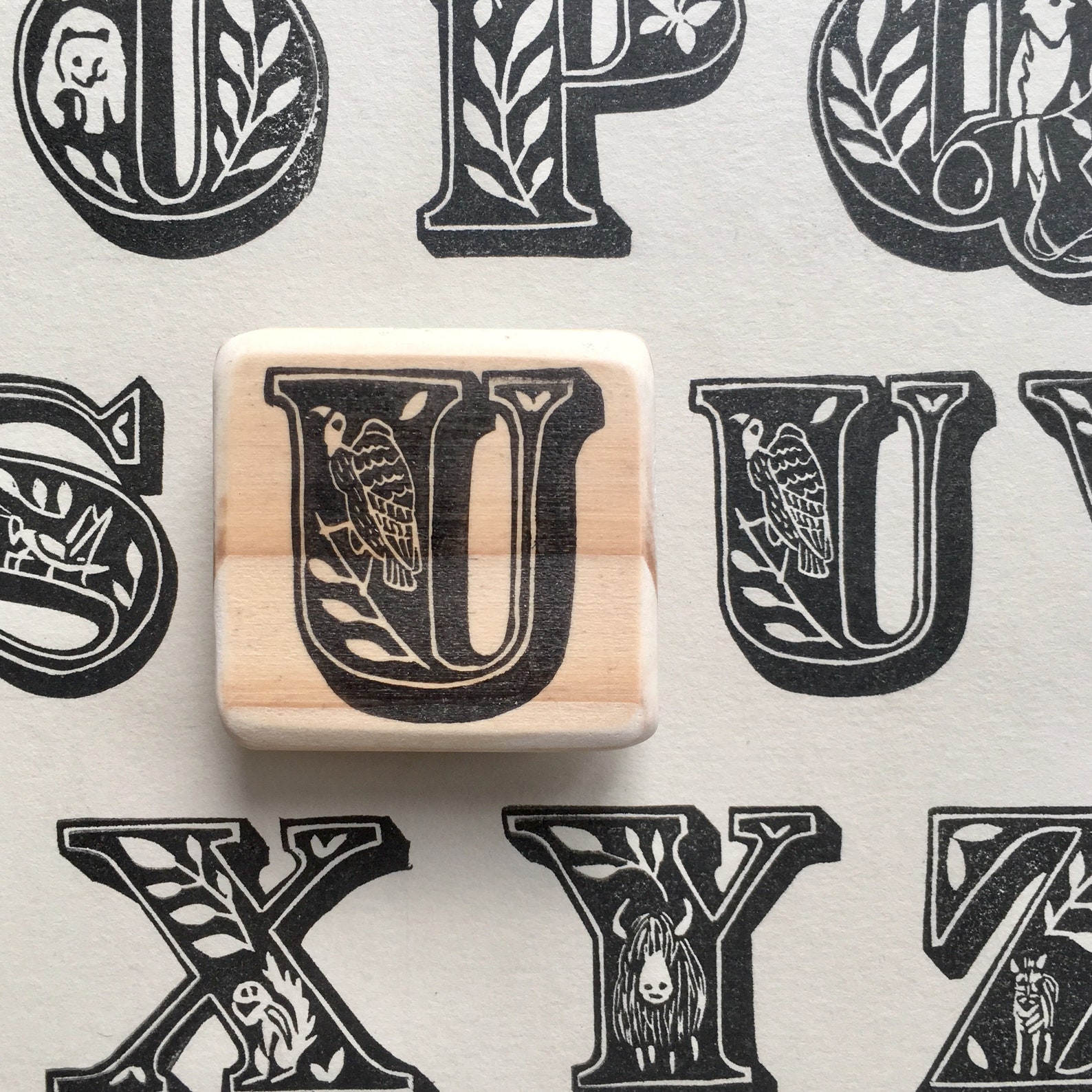 U Letter Rubber Stamp u for Urubu Lettering Hand | Etsy
