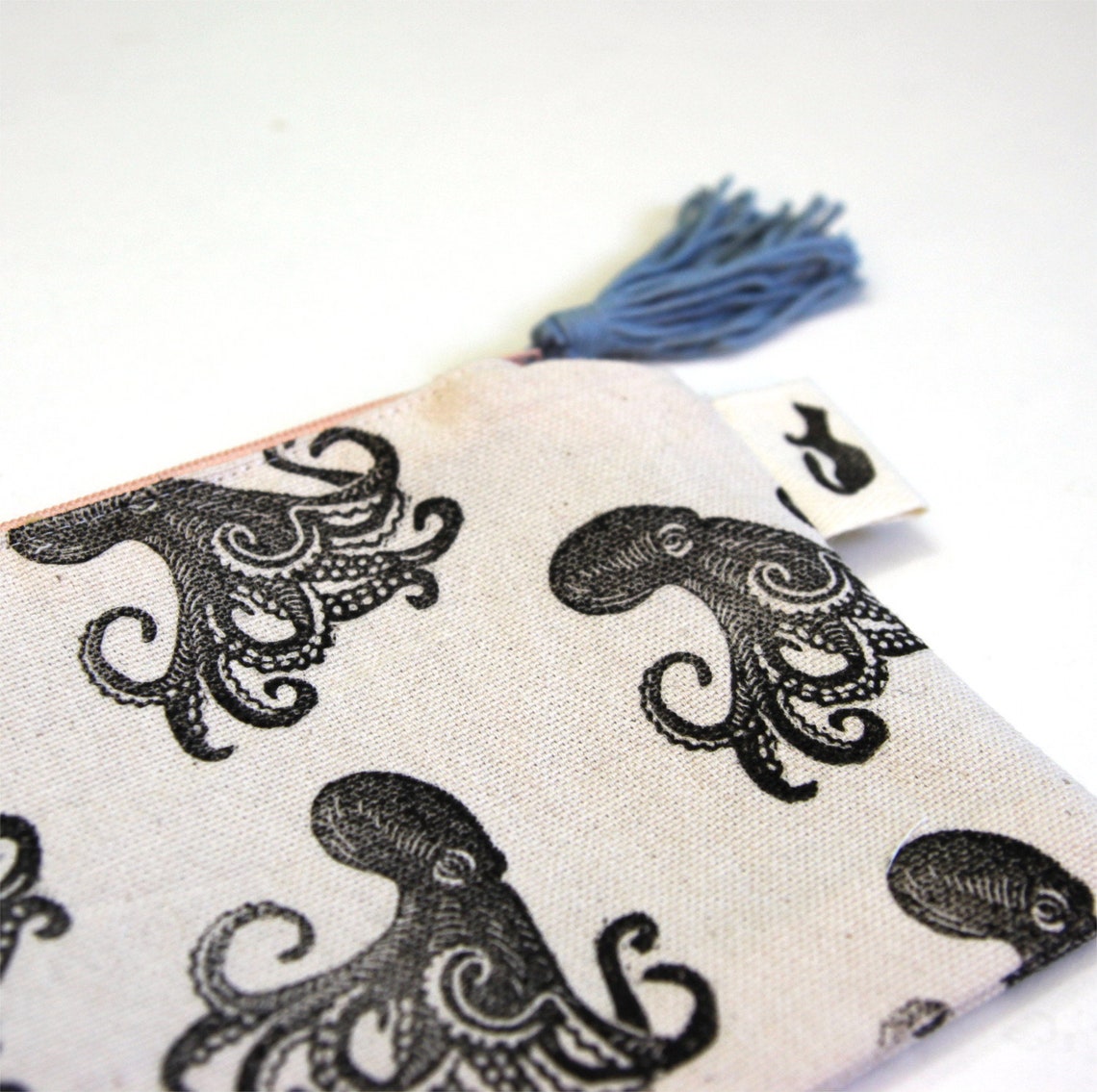 Octopus Little Pencil Case Block Printing Handmade | Etsy