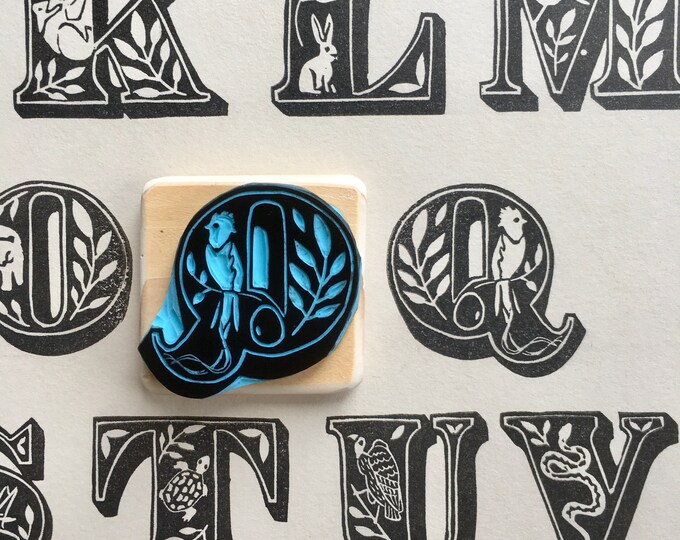 Q Letter Rubber Stamp q for Quetzal Lettering - Etsy