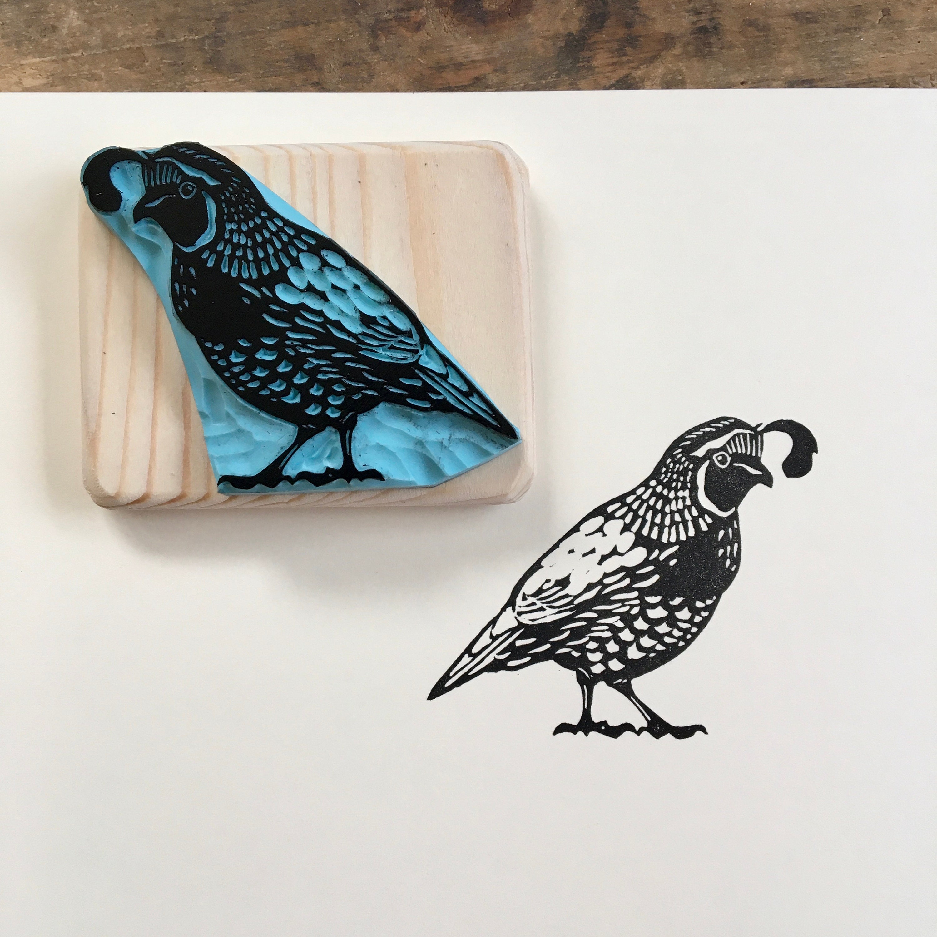California Quail Stamp, Hand Carved, Wood Mounted - Etsy