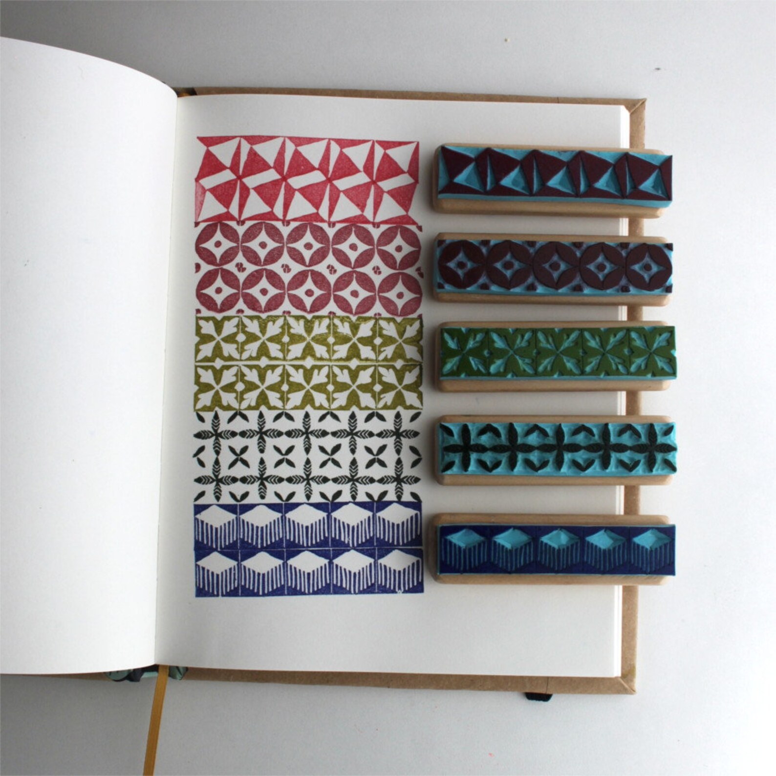 Bullet Journal Edge Stamp, Circles Geometric Pattern, Bujo, Hand Carved ...