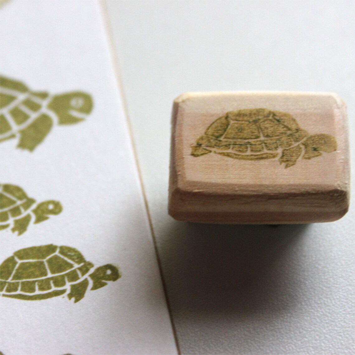 Tiny Sea Turtle Stamp Hand Carved Wood Mounted - Etsy