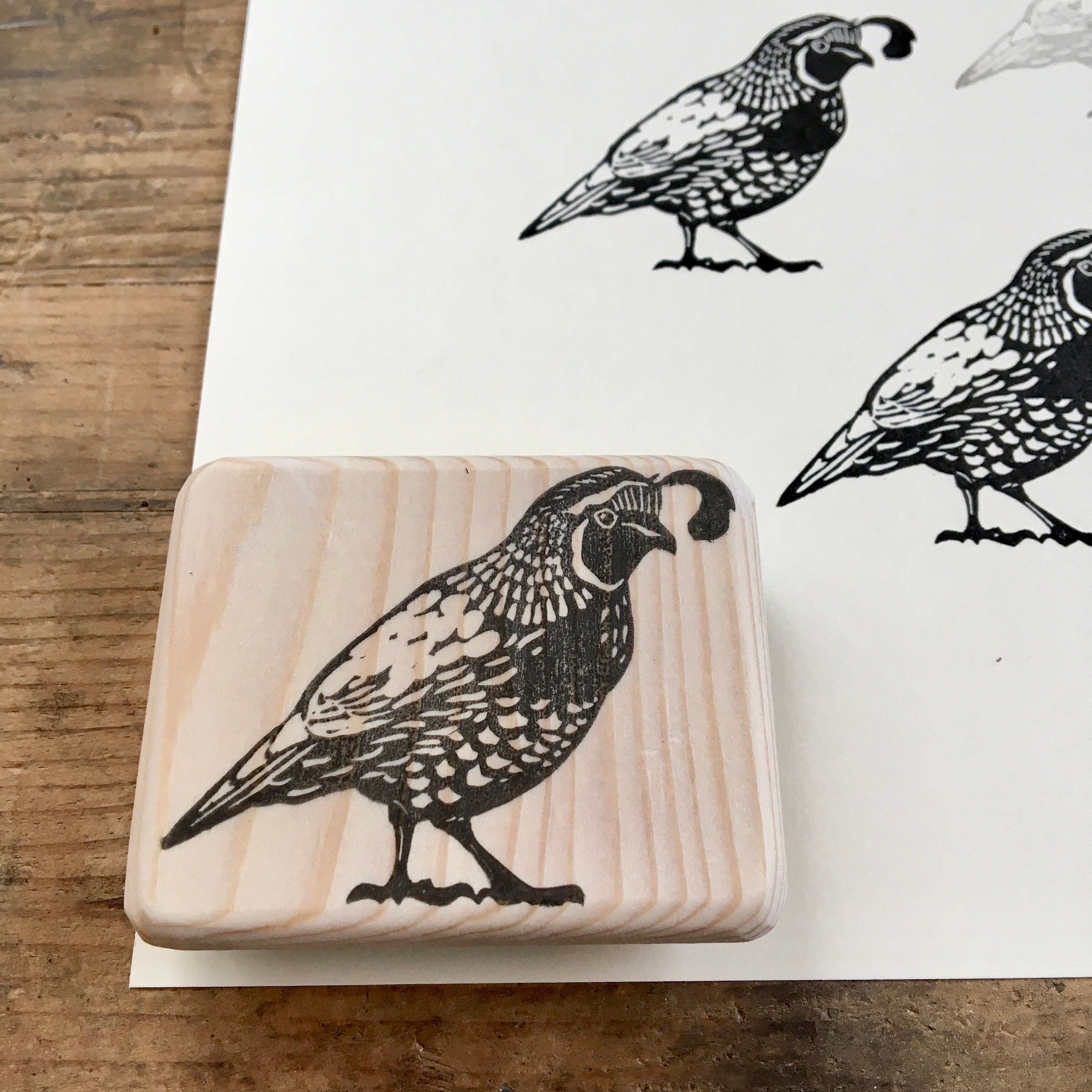 California Quail Stamp, Hand Carved, Wood Mounted - Etsy