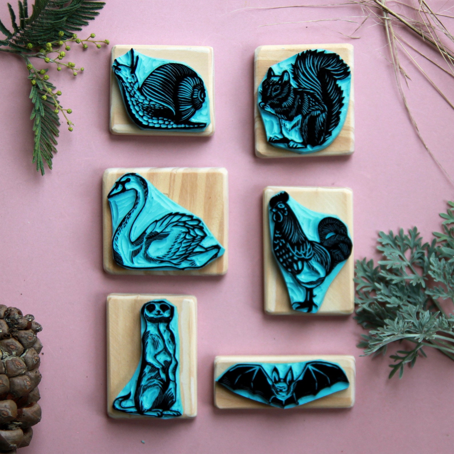 Swan Stamp, Hand Carved, Wood Mounted - Etsy