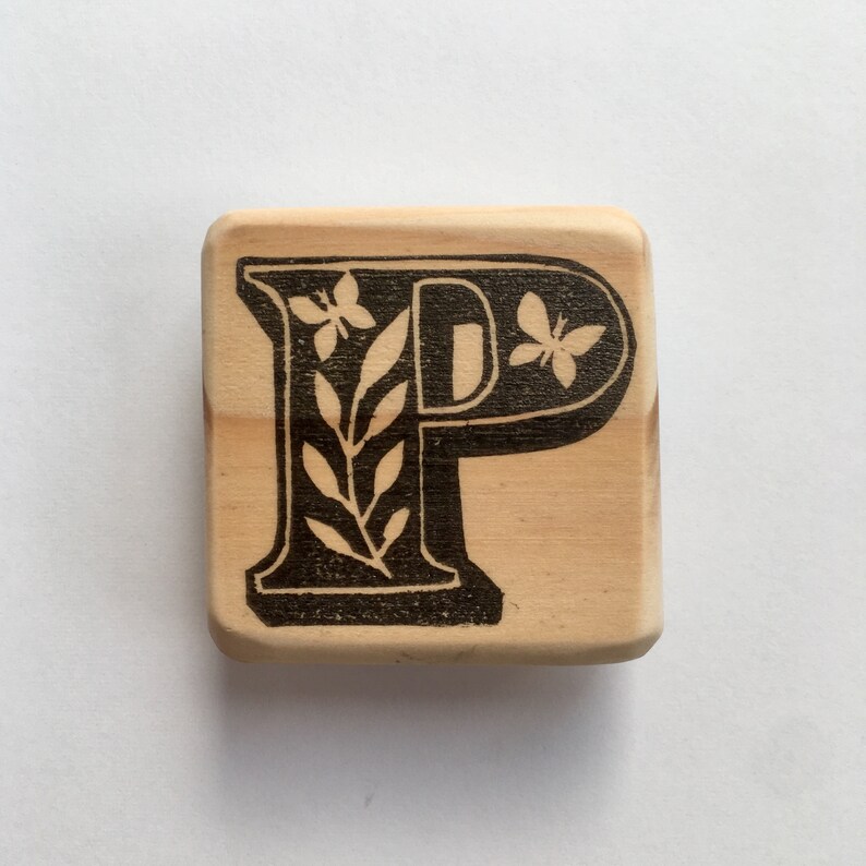 P Letter Rubber Stamp p for Papillon Lettering | Etsy