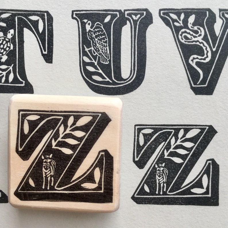 Z Letter Rubber Stamp z for Zebras Lettering - Etsy