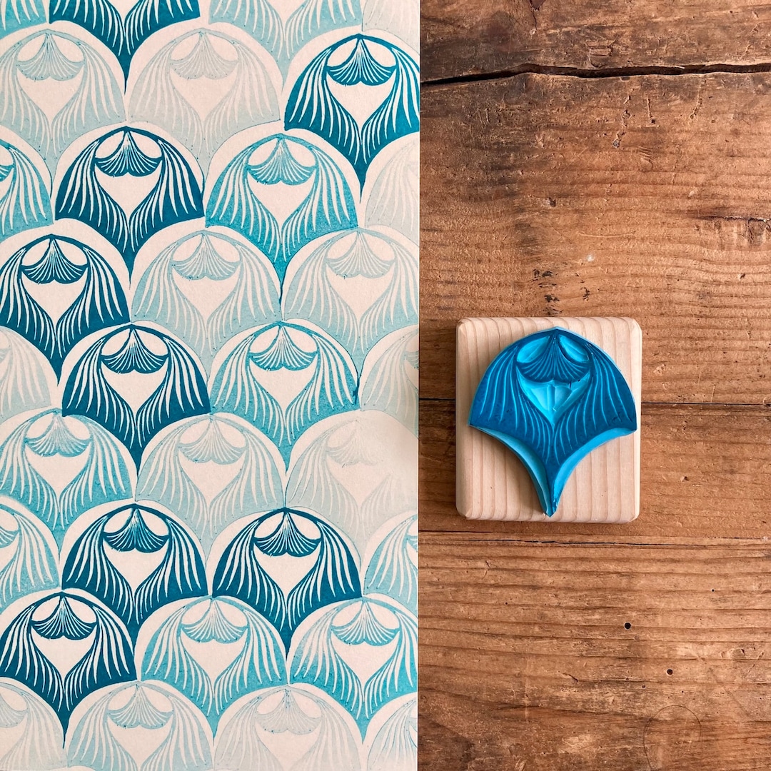 Bullet Journal Stamp, Fin, Scale Pattern, Bujo, Hand Carved, Wood ...