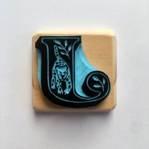 J Letter Rubber Stamp "j for Jaguar", Lettering, Hand Carved, Wood ...