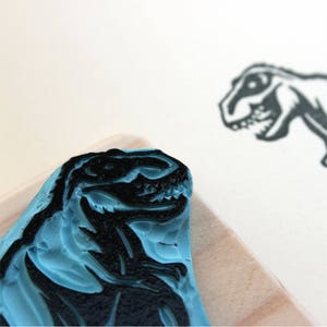 Dinosaur Rubber Stamp, T Rex, Tyrannosaurus Rex Hand Carved, Wood ...