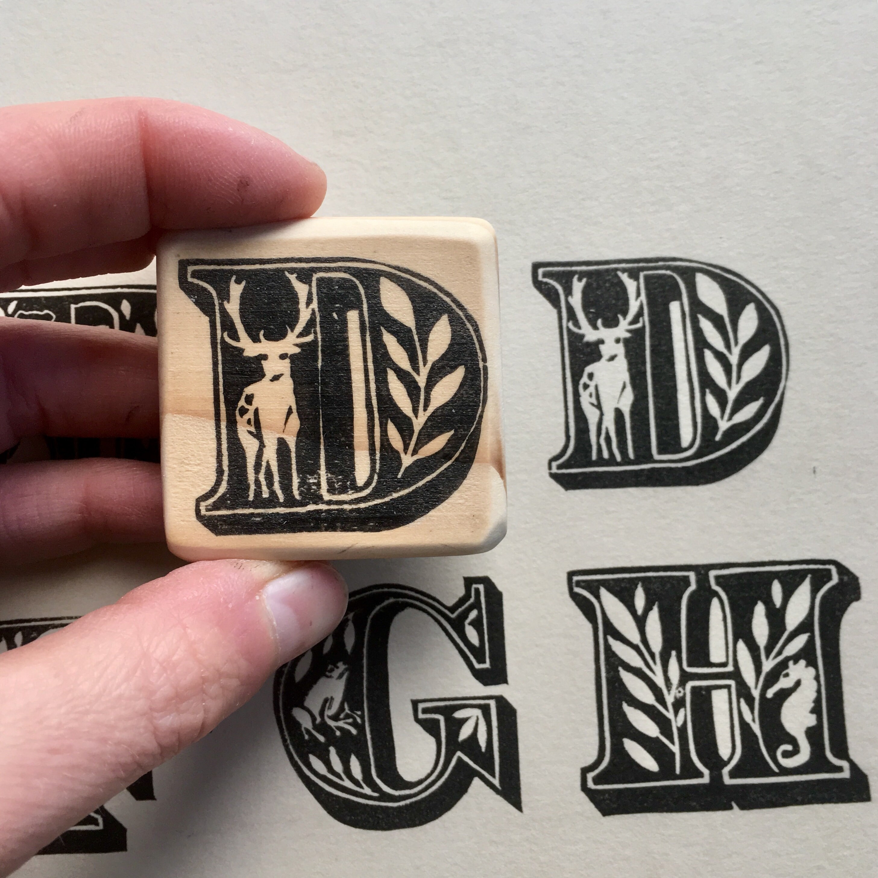 D Letter Rubber Stamp d for Deer Lettering Hand - Etsy