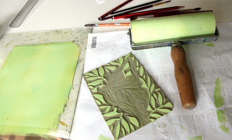 Koala Mum and Baby Original Linocut Print Signed and Dated | Etsy