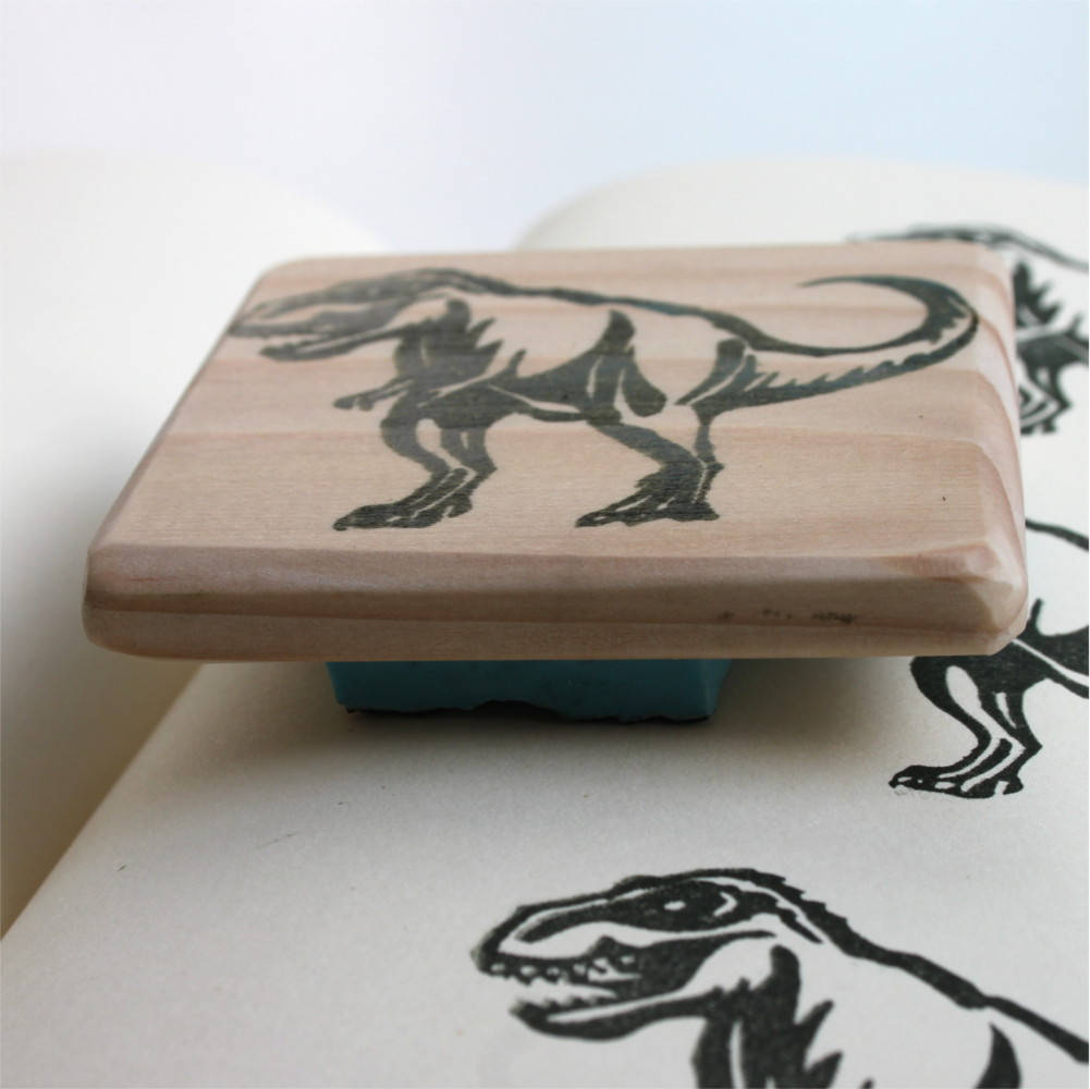 Dinosaur Rubber Stamp, T Rex, Tyrannosaurus Rex Hand Carved, Wood ...
