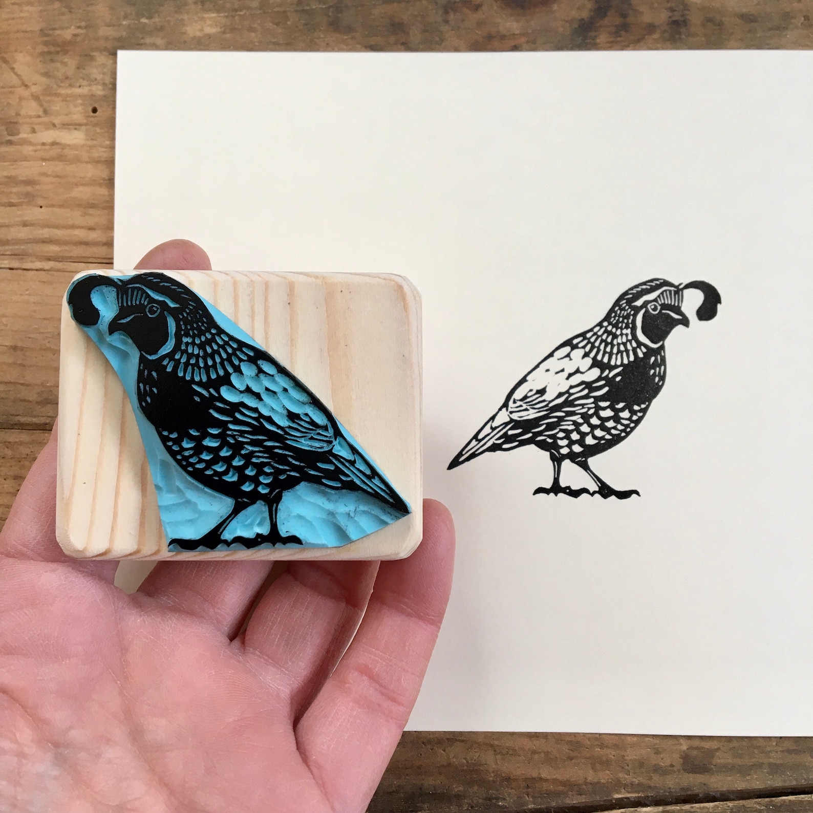 California Quail Stamp, Hand Carved, Wood Mounted - Etsy