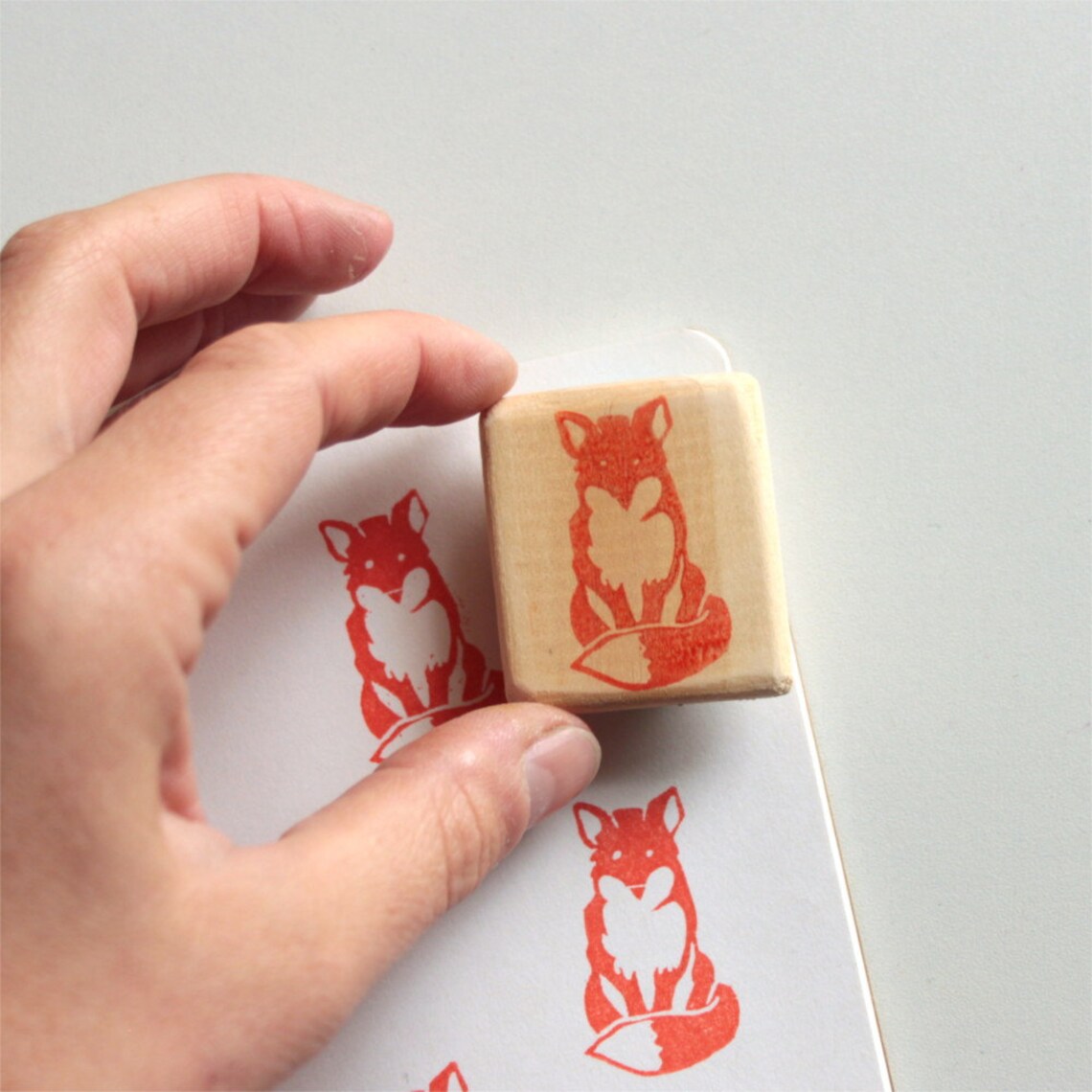 Fox Stamp Hand Carved Wood Mounted - Etsy