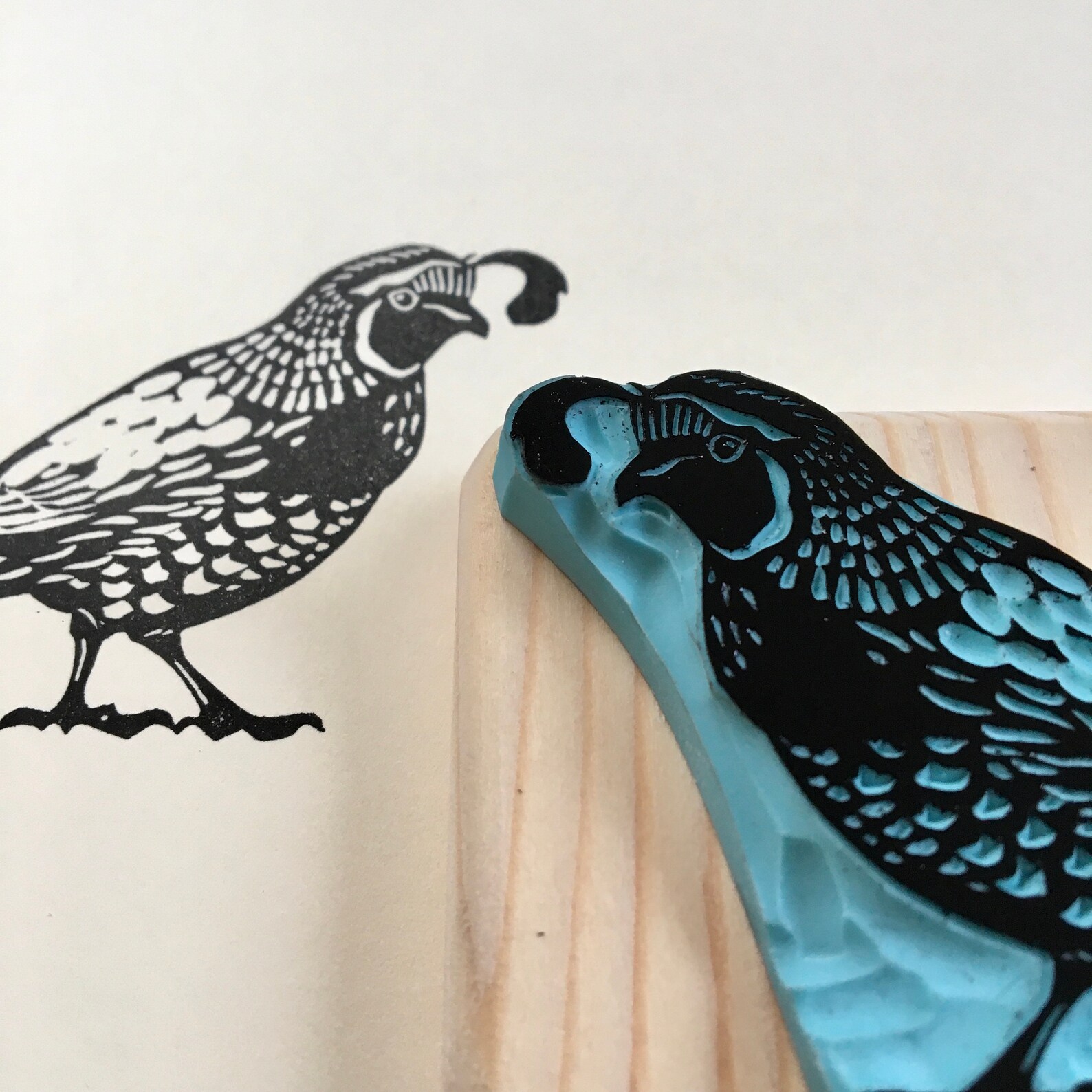 California Quail Stamp Hand Carved Wood Mounted - Etsy
