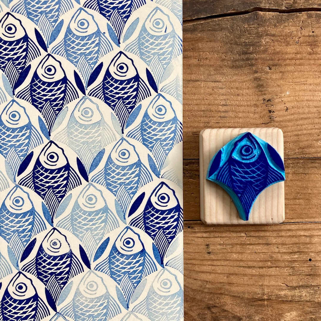 Bullet Journal Stamp, Sardine, Scale Pattern, Bujo, Hand Carved, Wood ...