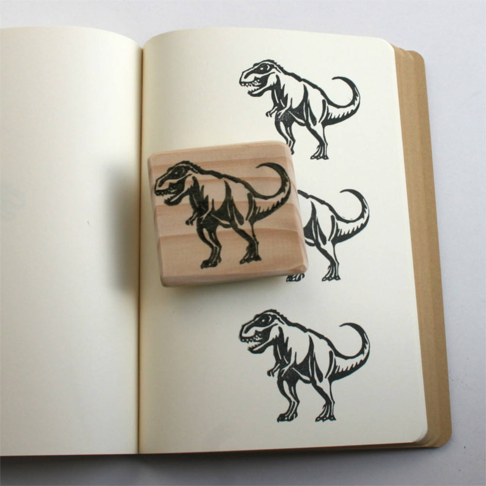Dinosaur Rubber Stamp, T Rex, Tyrannosaurus Rex Hand Carved, Wood ...