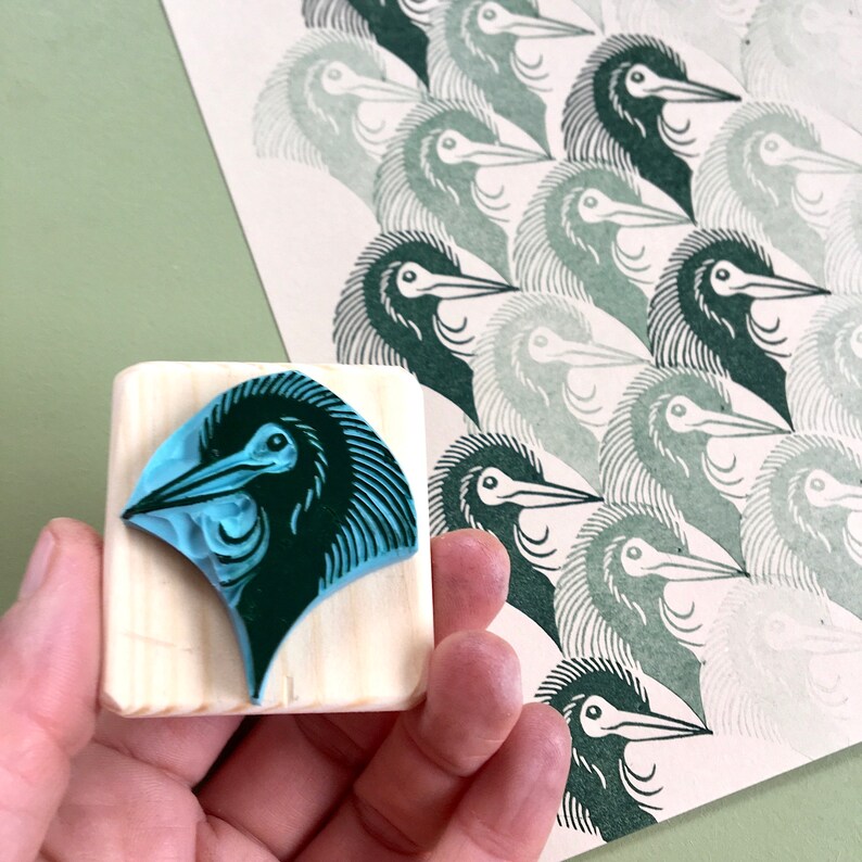 Bullet Journal Stamp Bird Scale Pattern Bujo Hand Carved | Etsy