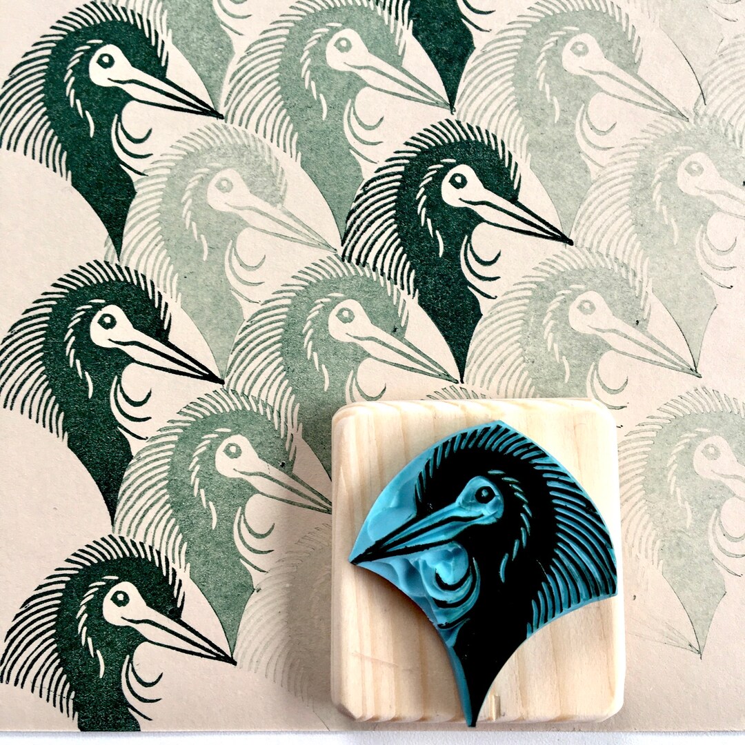 Bullet Journal Stamp, Bird Scale Pattern, Bujo, Hand Carved, Wood ...