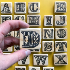 D Letter Rubber Stamp d for Deer, Lettering, Hand Carved, Wood Mounted ...