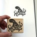 Octopus Stamp Hand Carved Wood Mounted - Etsy