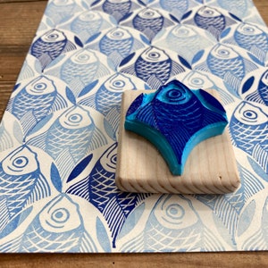 Bullet Journal Stamp, Sardine, Scale Pattern, Bujo, Hand Carved, Wood ...