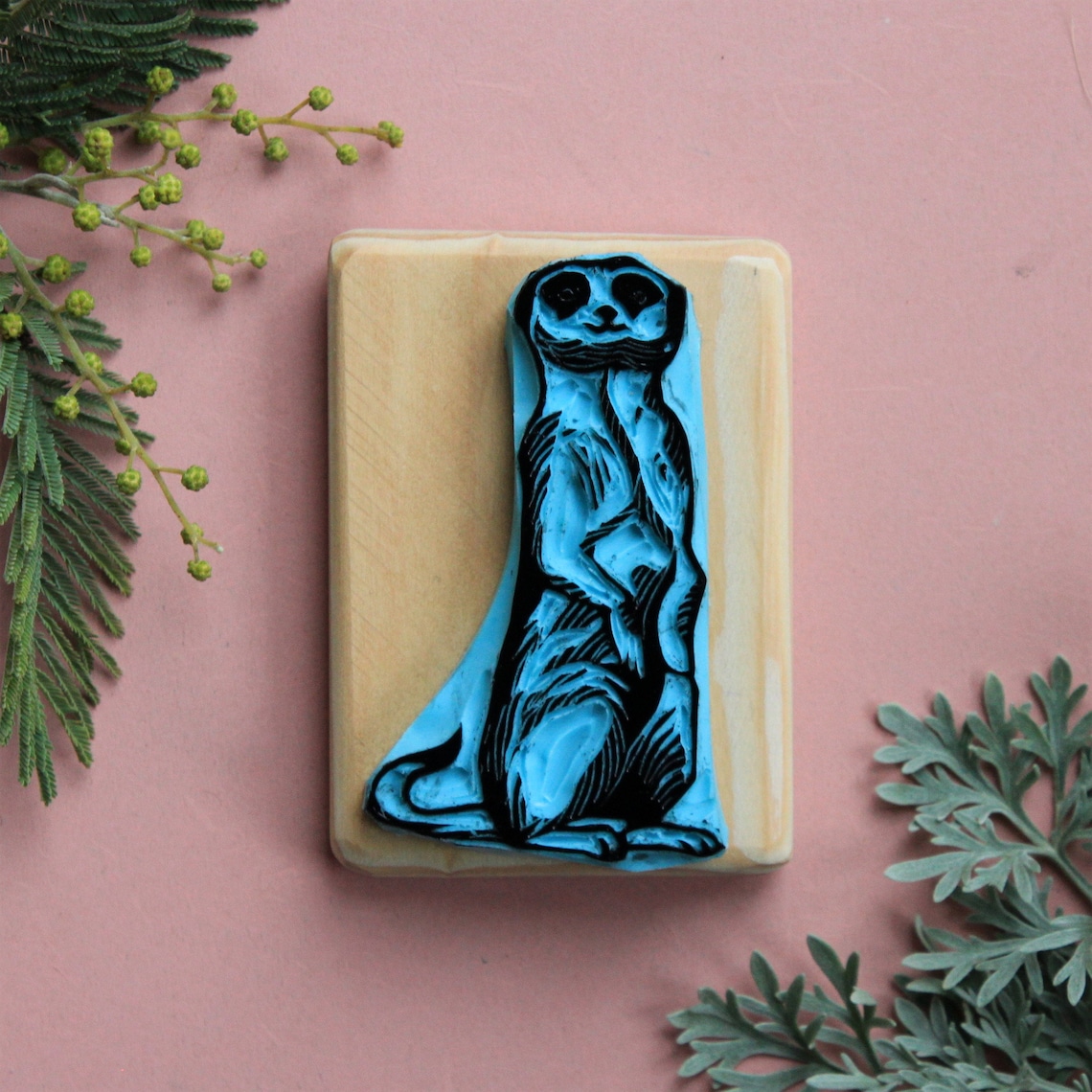 Meerkat Stamp, Hand Carved, Wood Mounted - Etsy